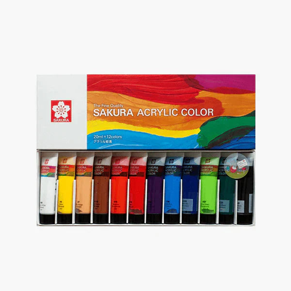 Buy Now Sakura Acrylic Paint 12 Colors Set Online